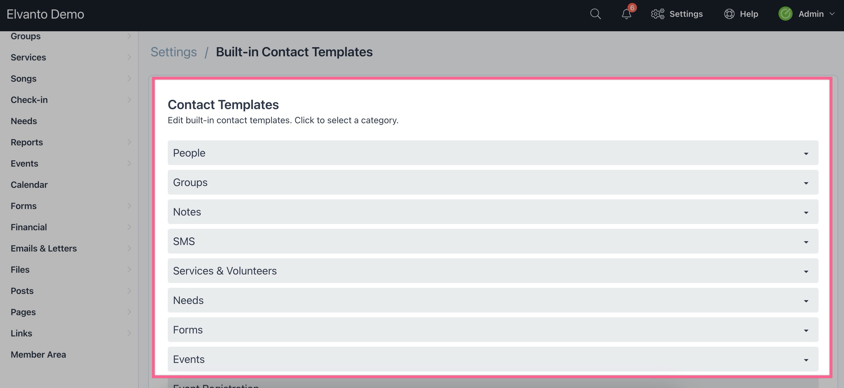 Customizing Built-in Contact Templates – Elvanto